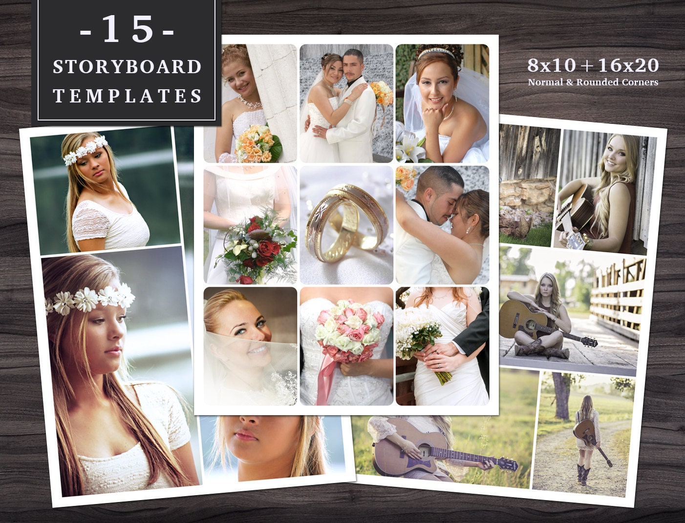 Storyboard Templates Set 002 for Photoshop - 8x10 + 16x20 - 15 ...