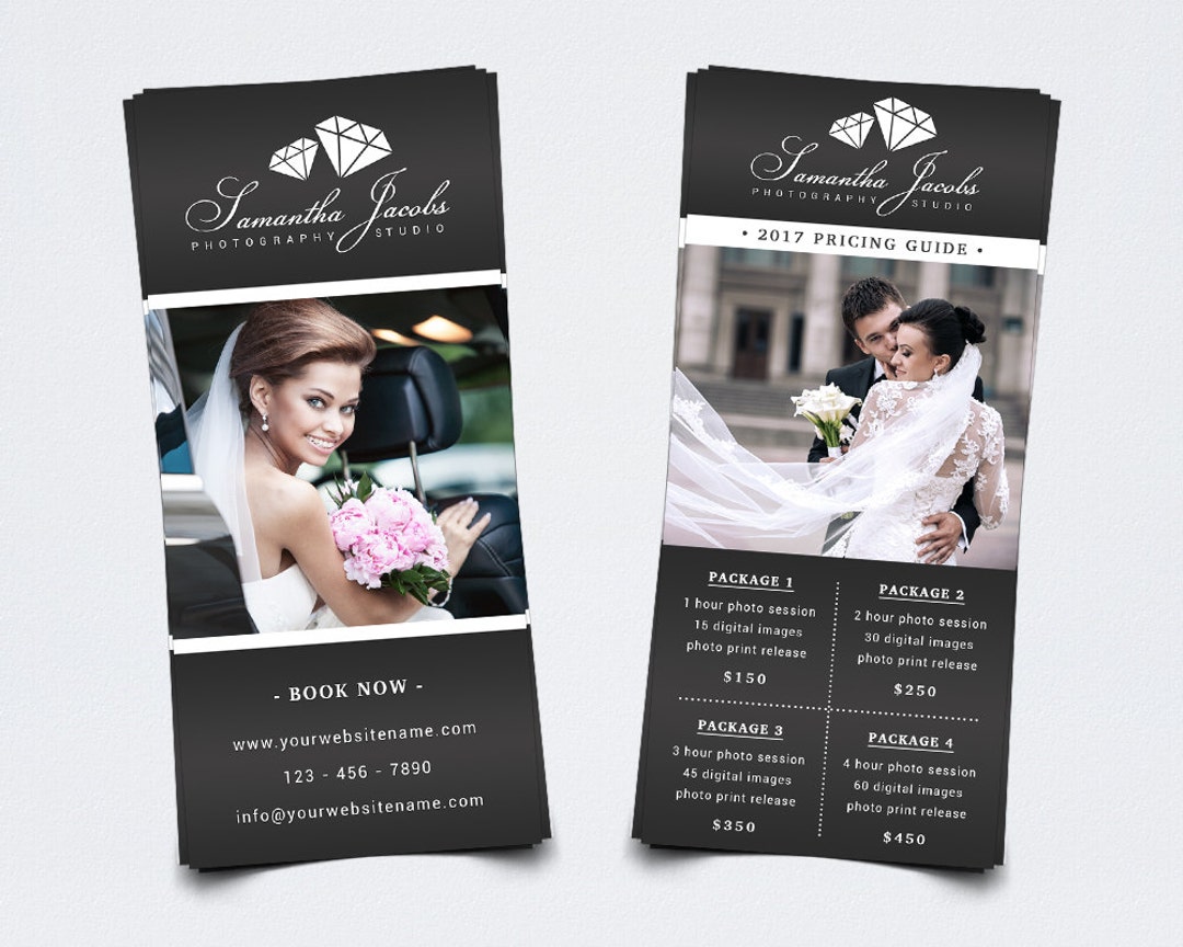Photography Rack Card Template for Photoshop 003 - 4" X 8" Pricing ...