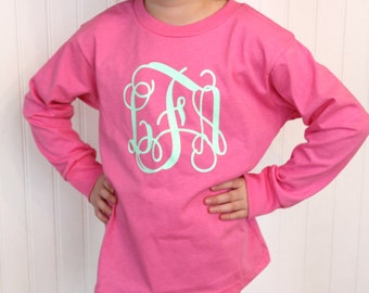 Kids monogram shirt | Etsy