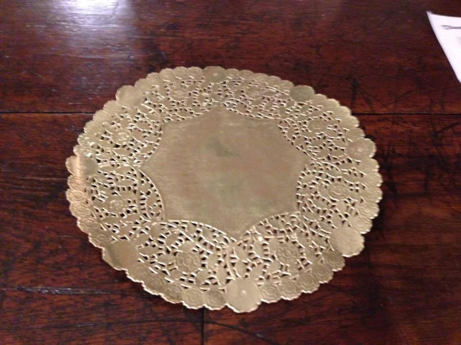 80 Gold Doily | 12" Inch Gold Lace Foil Doilies | Fancy French Lace ...