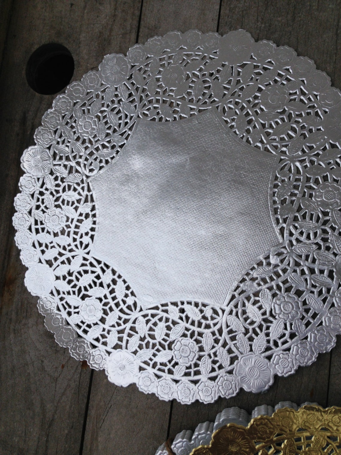 Sample of 1 Silver Doily 12 Inch Silver Lace Foil | Etsy