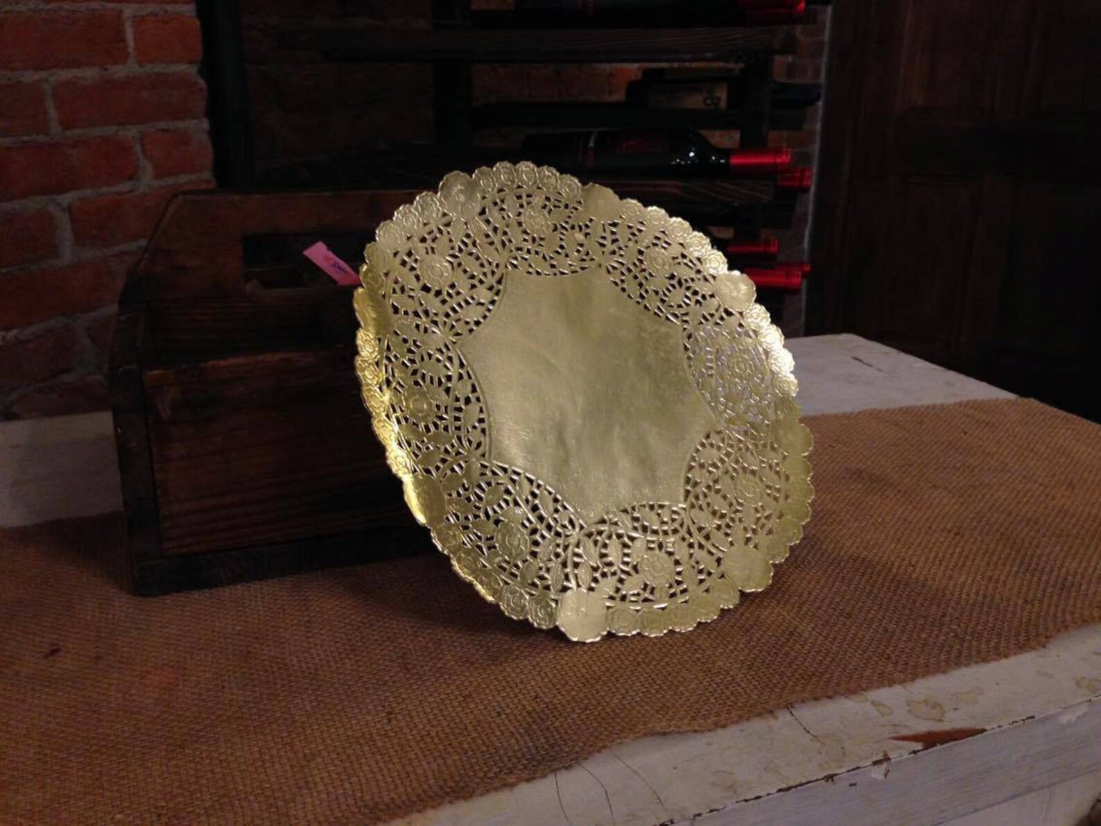 45 Gold Doily 12 Inch Gold Lace Foil Doilies Fancy | Etsy