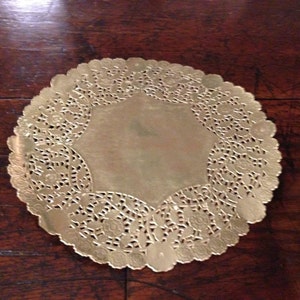 Gold Doily | 12" Inch Gold Lace Foil Doilies | Fancy French Lace Doily ...
