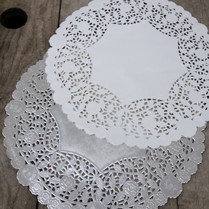 30/35/40/45 - 12" Silver Doily | Charger Plate | Metalic Lace Doily ...