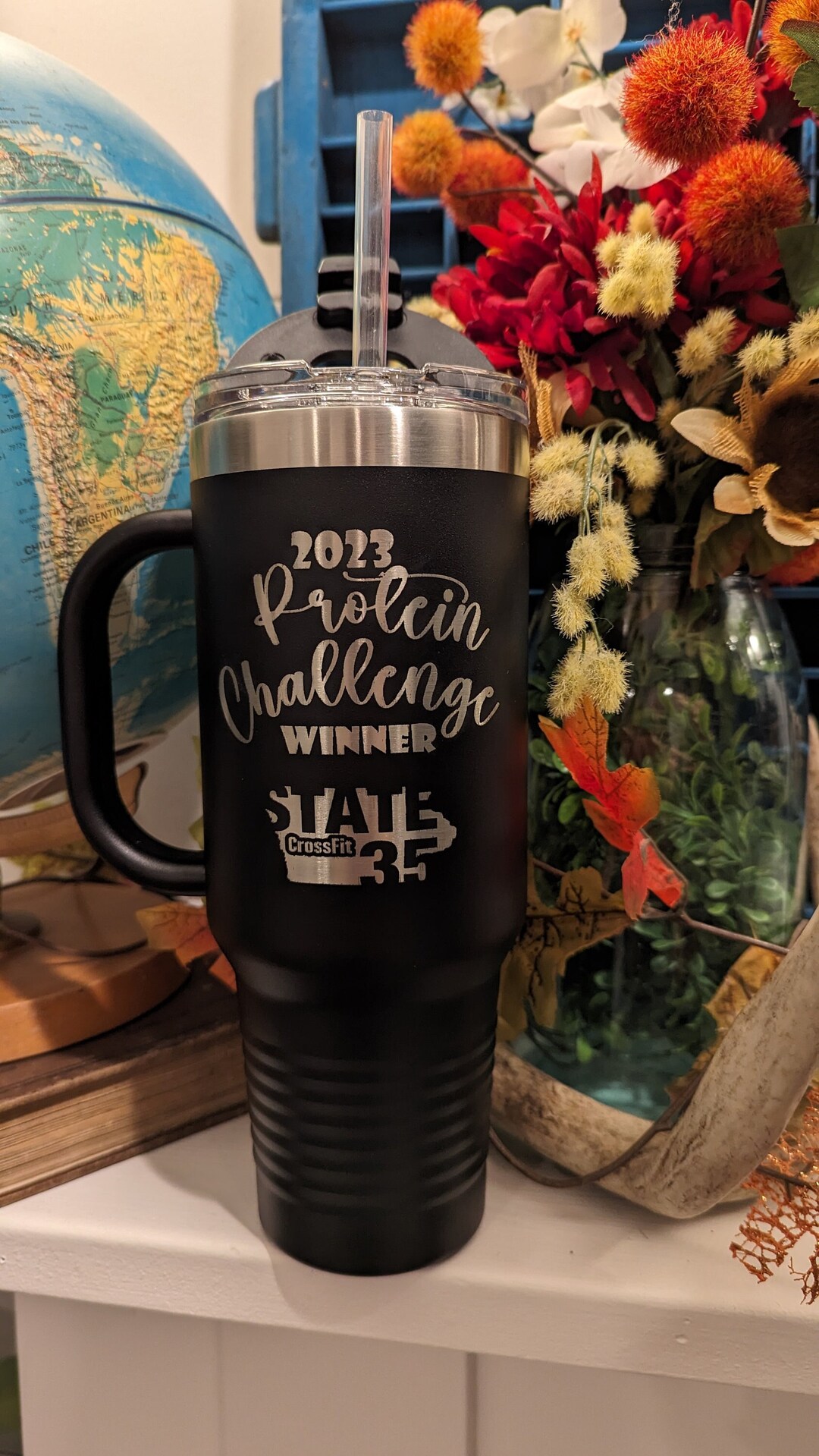 40 Oz Stainless Steel Water Jug | Custom Engraved to Go Cup With Handle ...