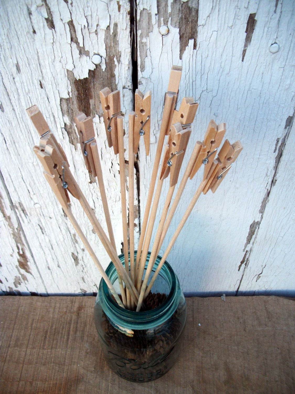 20 Table Number Holder Clothes Pin Set of 12 With Mini | Etsy