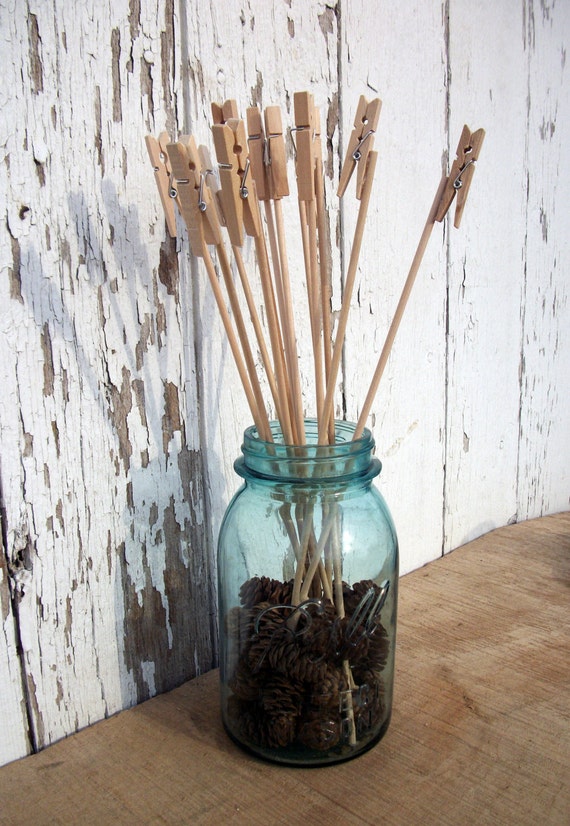 20 Table Number Holder Clothes Pin Set of 12 With Mini | Etsy