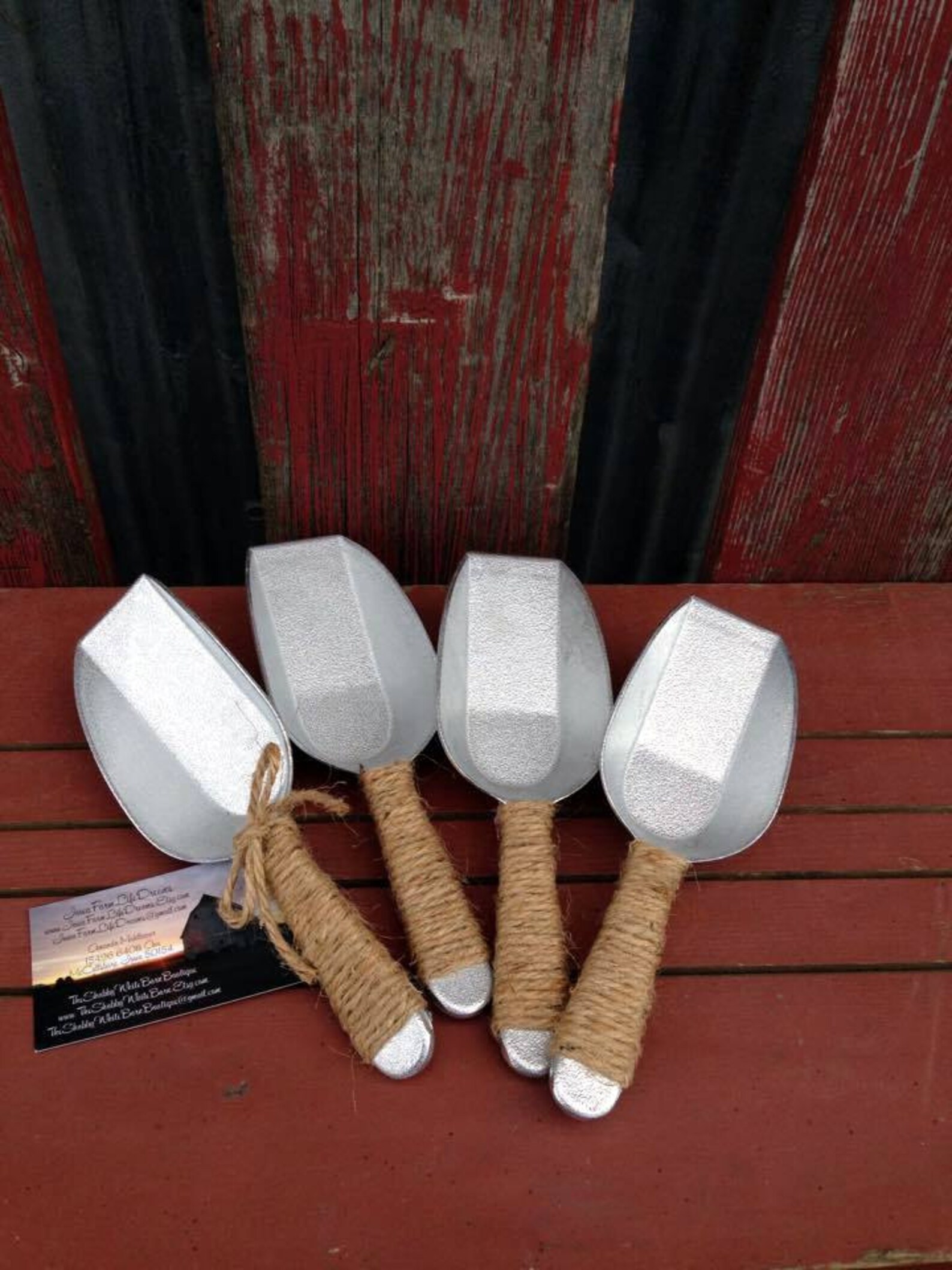 Set of 2 Rustic Candy Scoop Medium Stainless Steel Food - Etsy