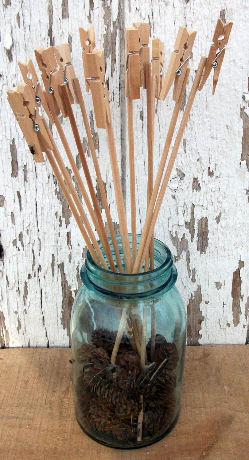 20 Table Number Holder Clothes Pin Set of 12 With Mini | Etsy