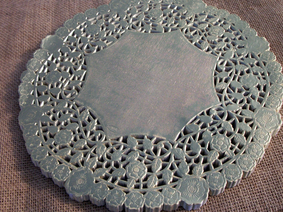 Gold Doily | 10" Inch Gold Lace Foil Doilies | Fancy French Lace Doily ...