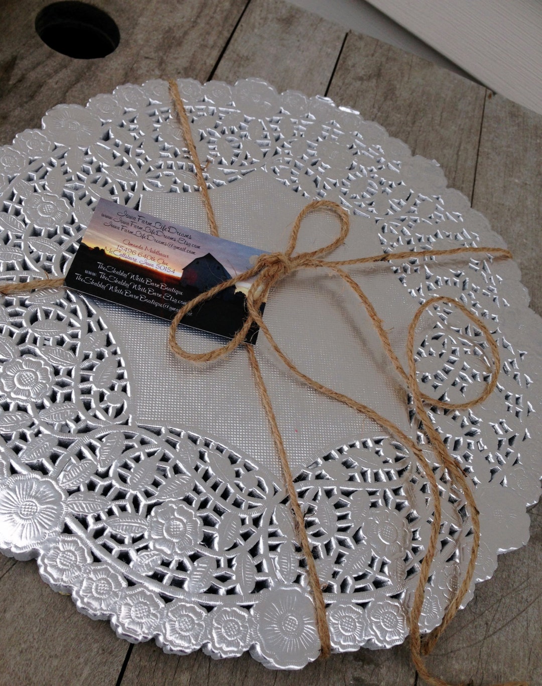 Sample of 1 Silver Doily | 12" Inch Silver Lace Foil Doilies | Fancy ...