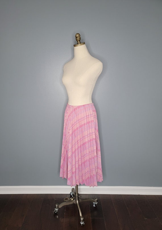 70s Center Stage Pink Plaid Pleated Skirt - Gem