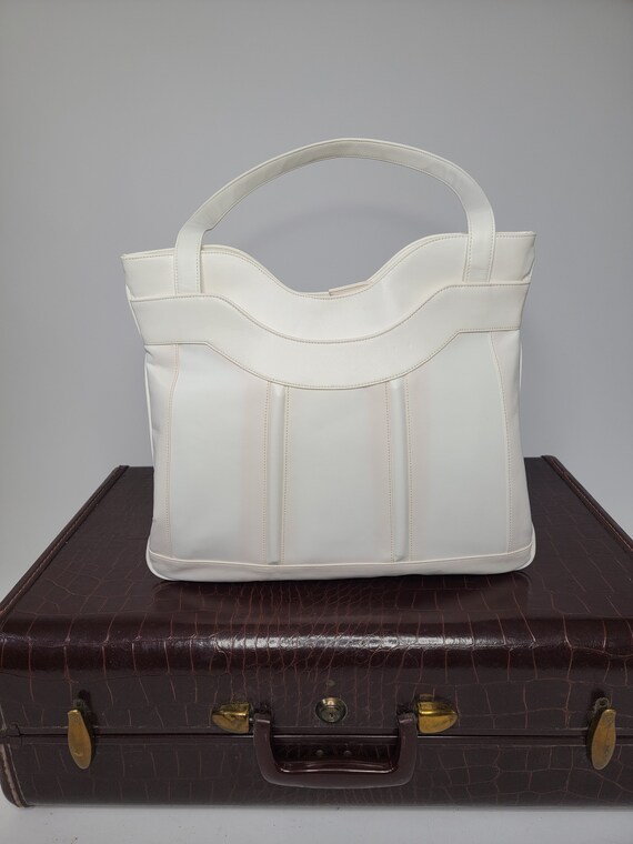 1960s/1970s Lou Taylor White Leather Shoulder Bag - Gem