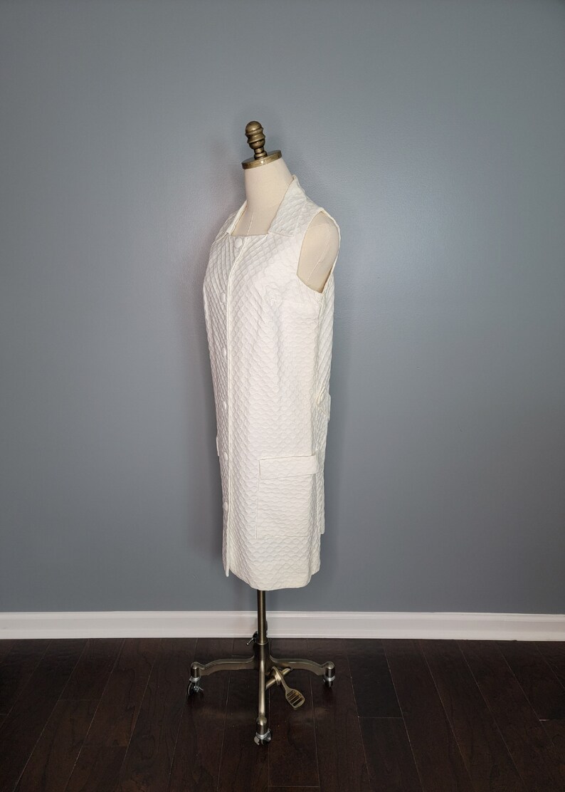 1960s White Dress Textured Polyester Mod Dress - Etsy