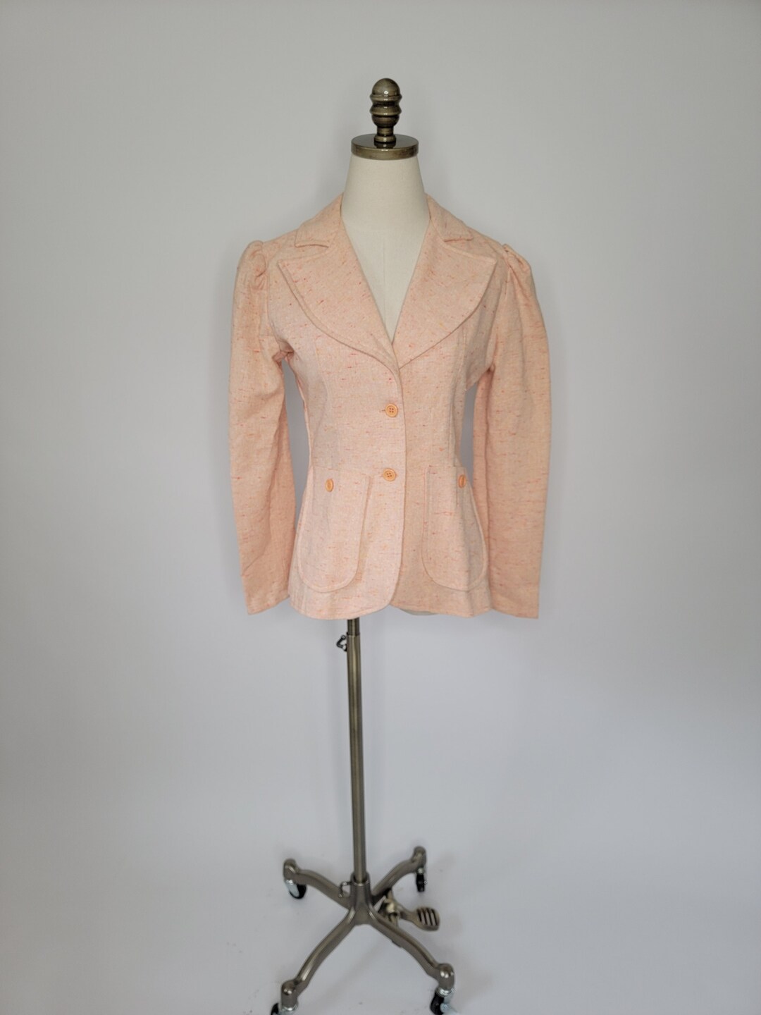 1970s Pastel Orange Suit Jacket 10/7 Seventies Sherbet Orange - Etsy
