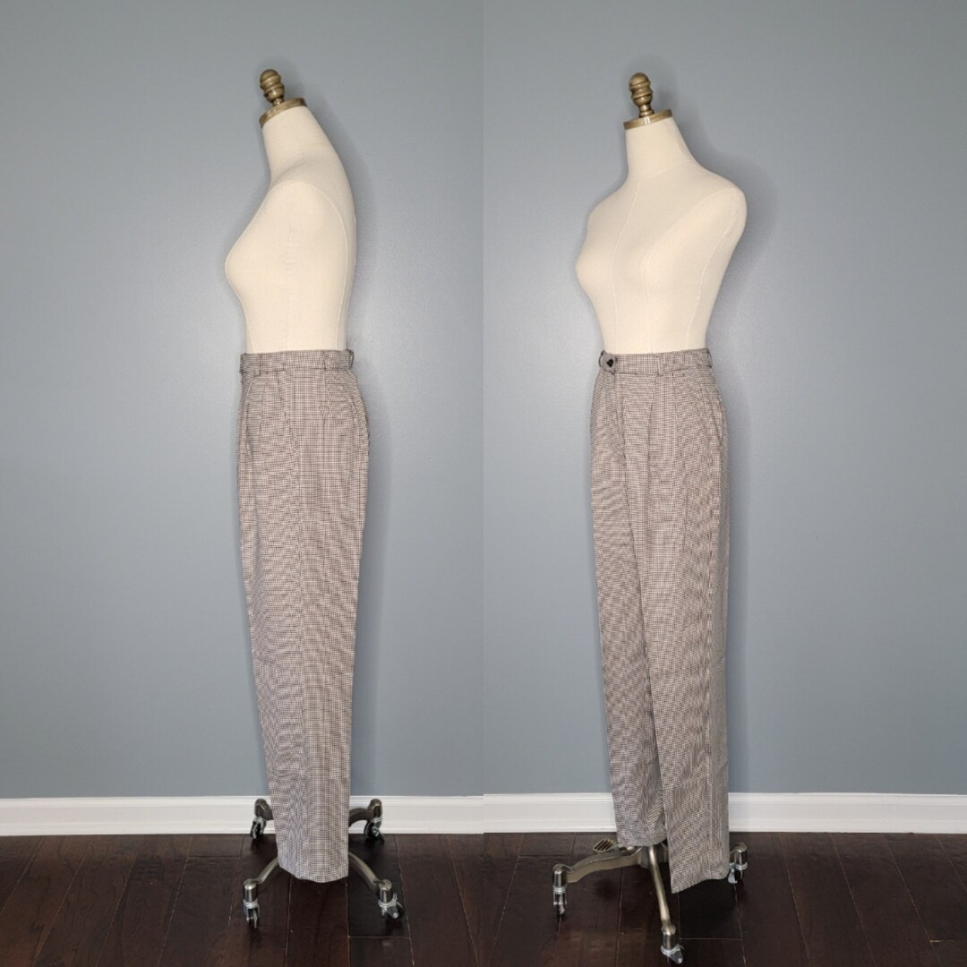 1980s Lew Magram Collection Black and White Houndstooth Pant - Etsy