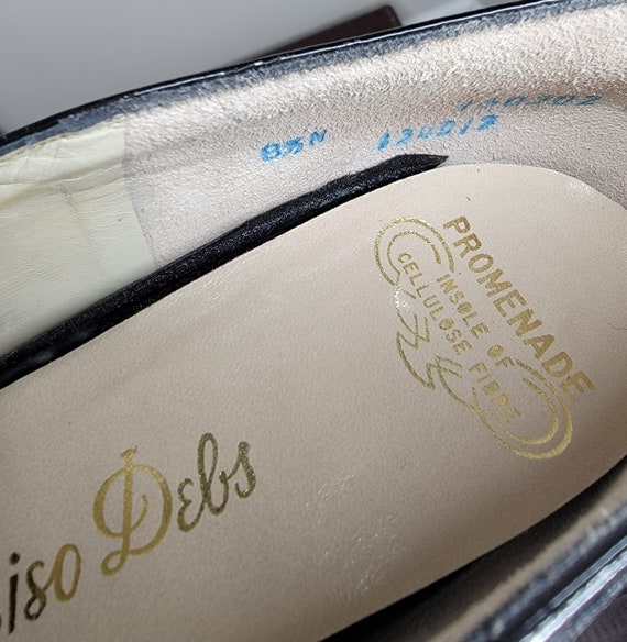 1970s DeLiso Debs Black Pumps Front Bow Heels with Or… - Gem