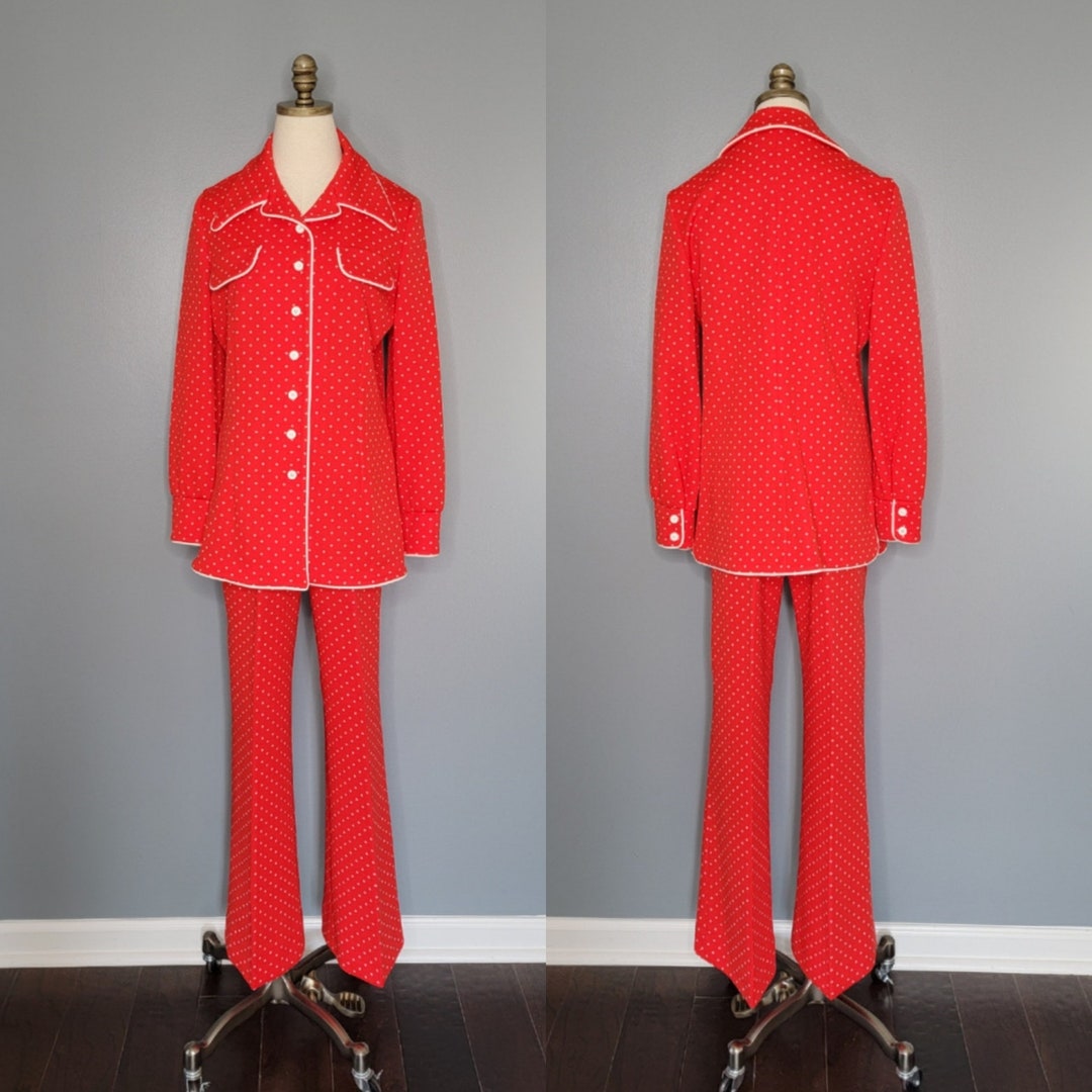 70s ACT III Red Polyester Suit 1970s Leisure Suit Seventies Party ...