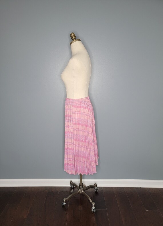 70s Center Stage Pink Plaid Pleated Skirt - Gem