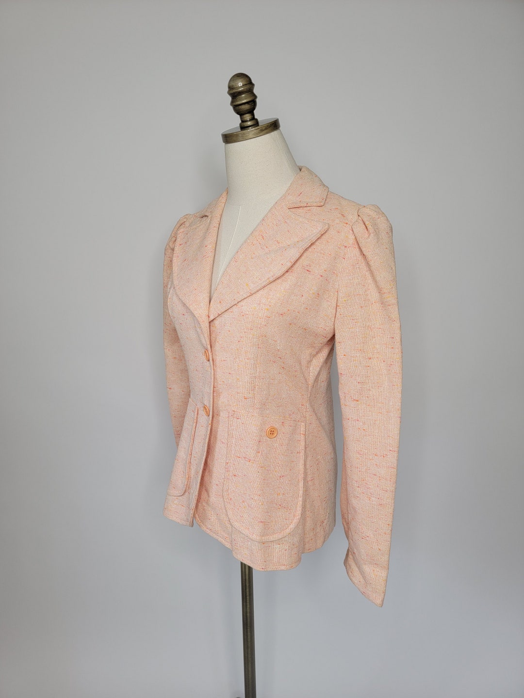 1970s Pastel Orange Suit Jacket 10/7 Seventies Sherbet Orange - Etsy