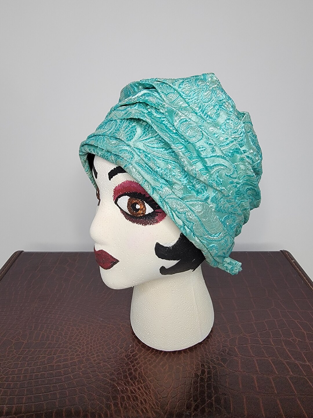 Vintage 1960s Murriel Turban Hat - Turquoise Brocade Beehive Style - Etsy