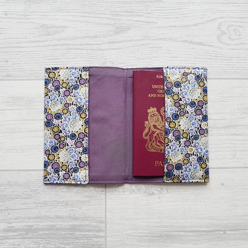 Abstract Floral Fabric Passport Cover Lavender Passport - Etsy
