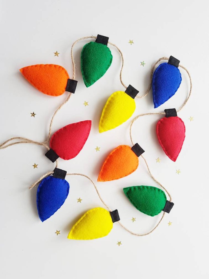 Felt Christmas Fairy Lights Decoration Festive Garland - Etsy