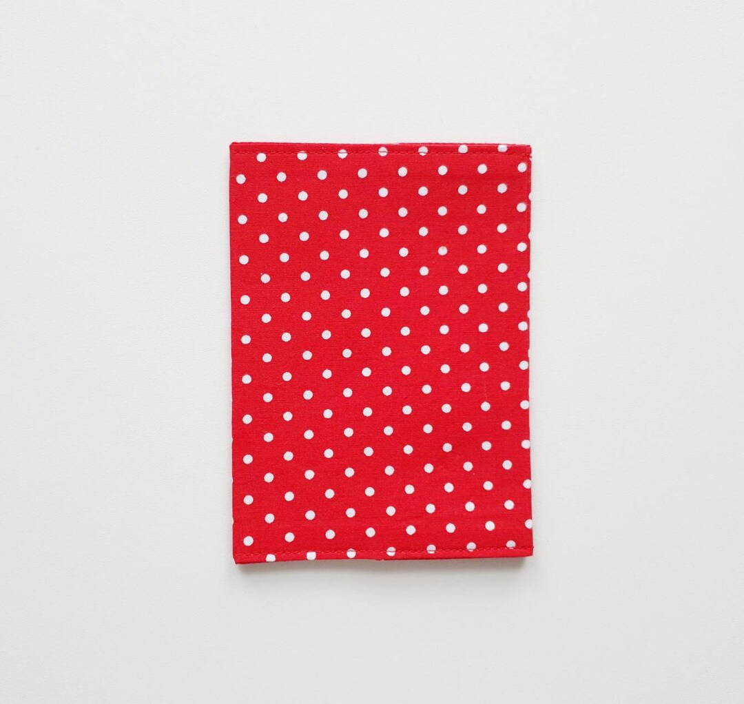 Red and White Polka Dot Passport Cover, Fabric Wallet, Traveller Gifts ...