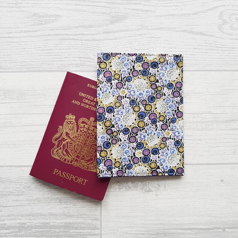 Abstract Floral Fabric Passport Cover Lavender Passport - Etsy