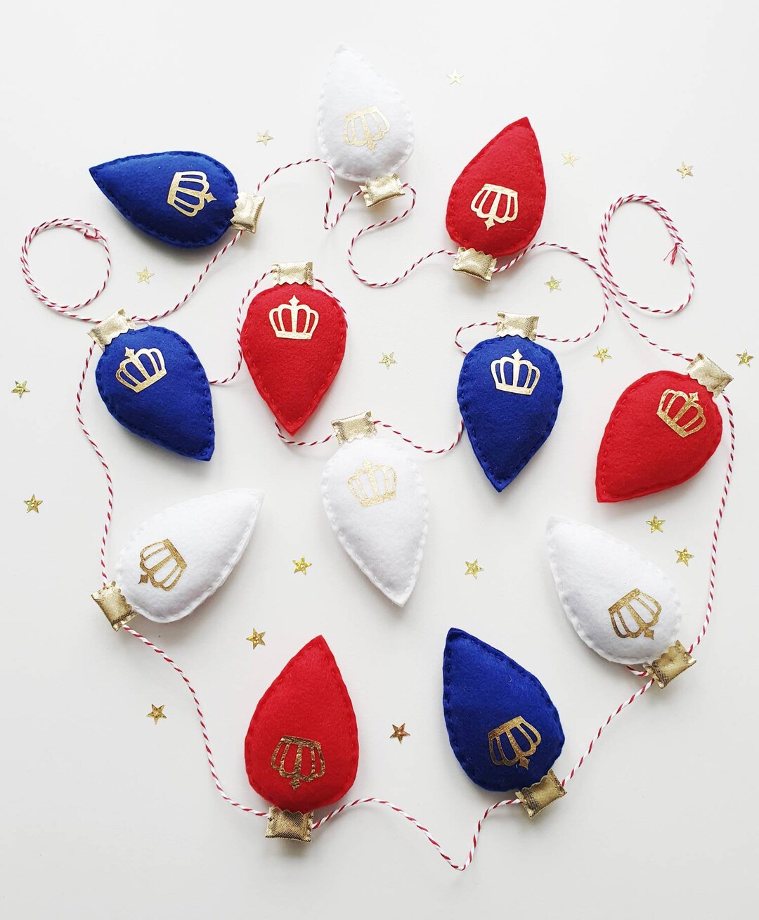 Celebration Felt Fairy Lights, Union Jack Bunting, Red, White and Blue ...