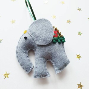 Felt Elephant Christmas Tree Decoration, Elephant Gifts, Christmas Felt ...