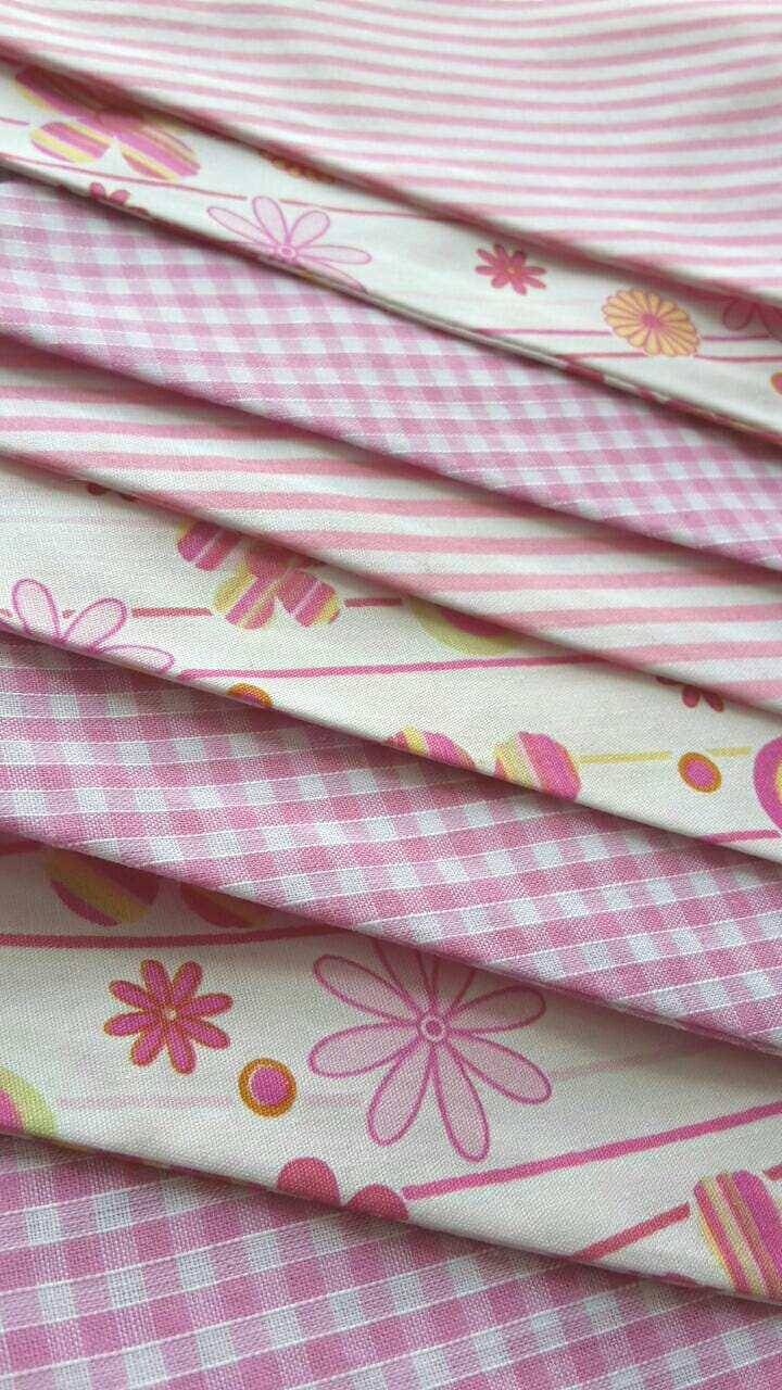 Pink Gingham and Floral Fabric Bunting Nursery Garland Baby - Etsy