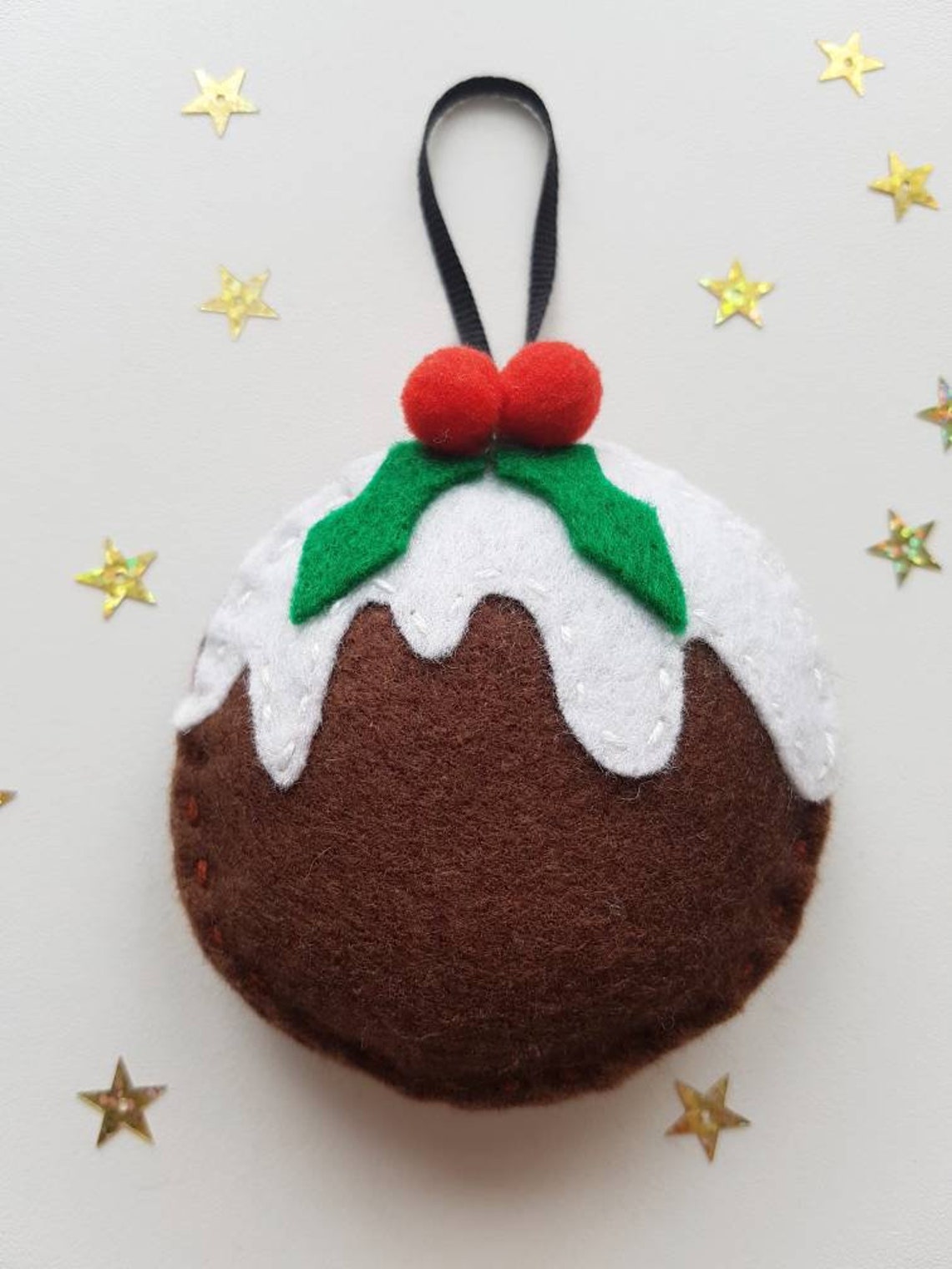 Felt Christmas Pudding Ornament Figgy Pudding Bauble Festive - Etsy Ireland