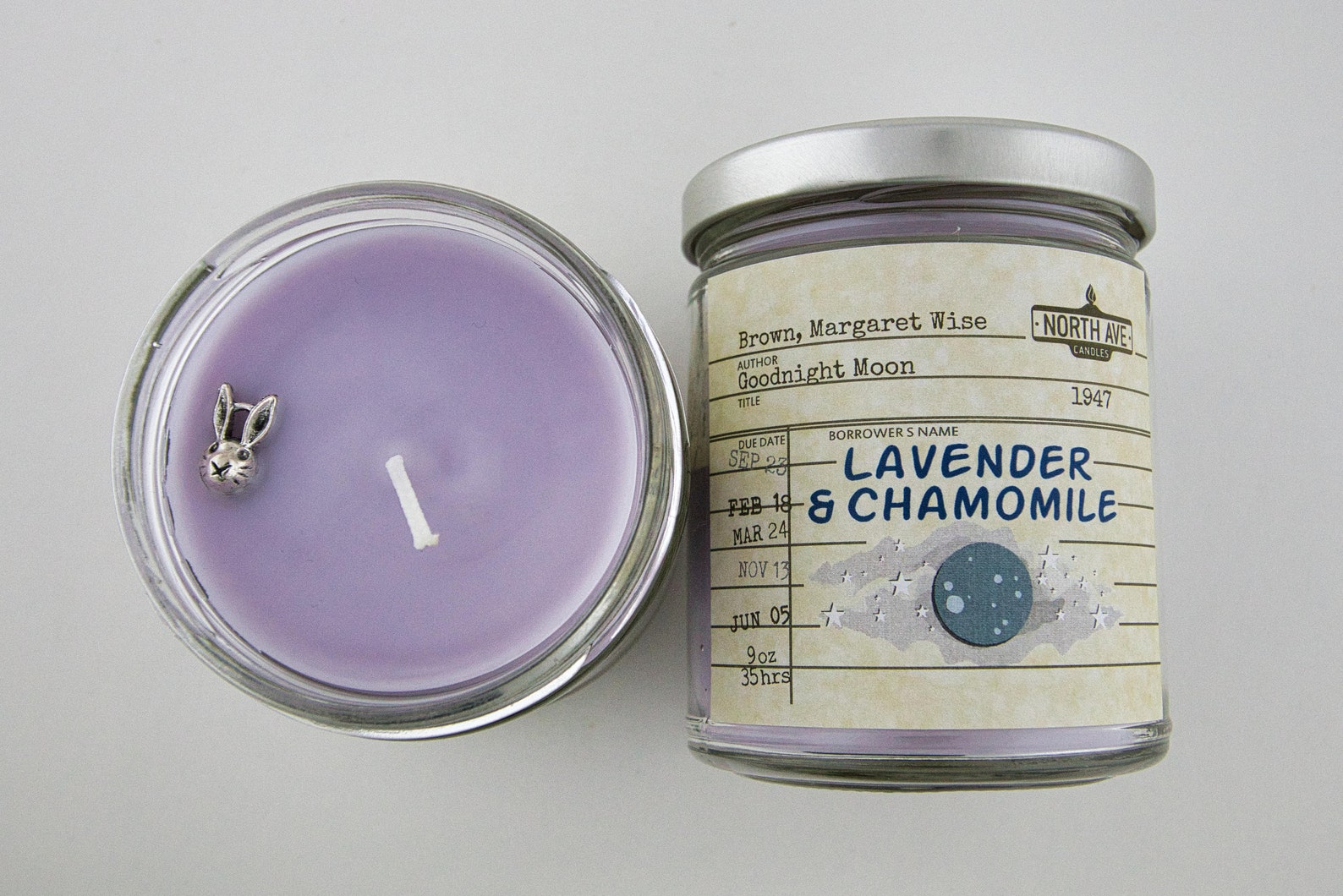 Lavender Chamomile / Goodnight Moon Candle / Lavender Candle / - Etsy