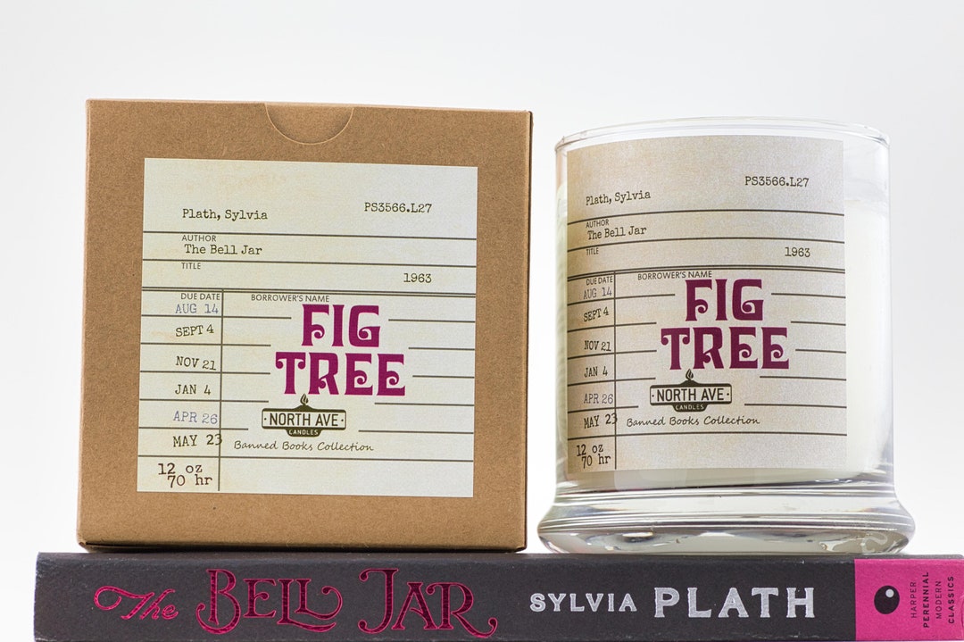 The Bell Jar Fig Tree Candle – Literary Gift, Banned Books Collection ...