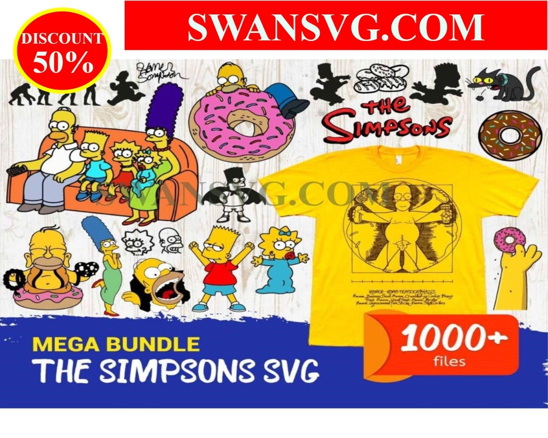 1000 Simpsons Bundle Svg Cartoon Svg Simpsons Svg - Etsy