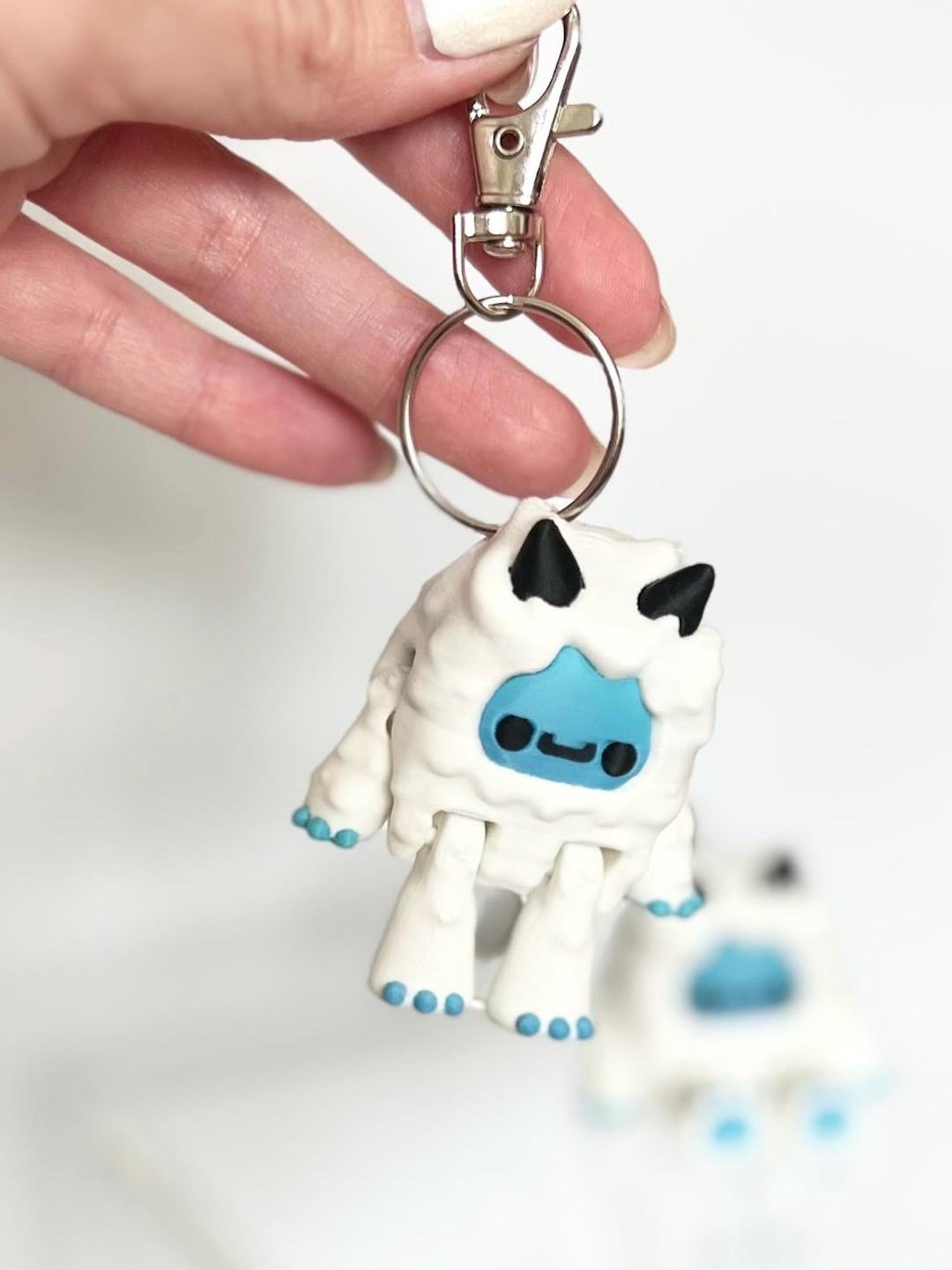 White Yeti 3D Printed Keychain, Unique Favors, Fun Fidget, Classroom ...