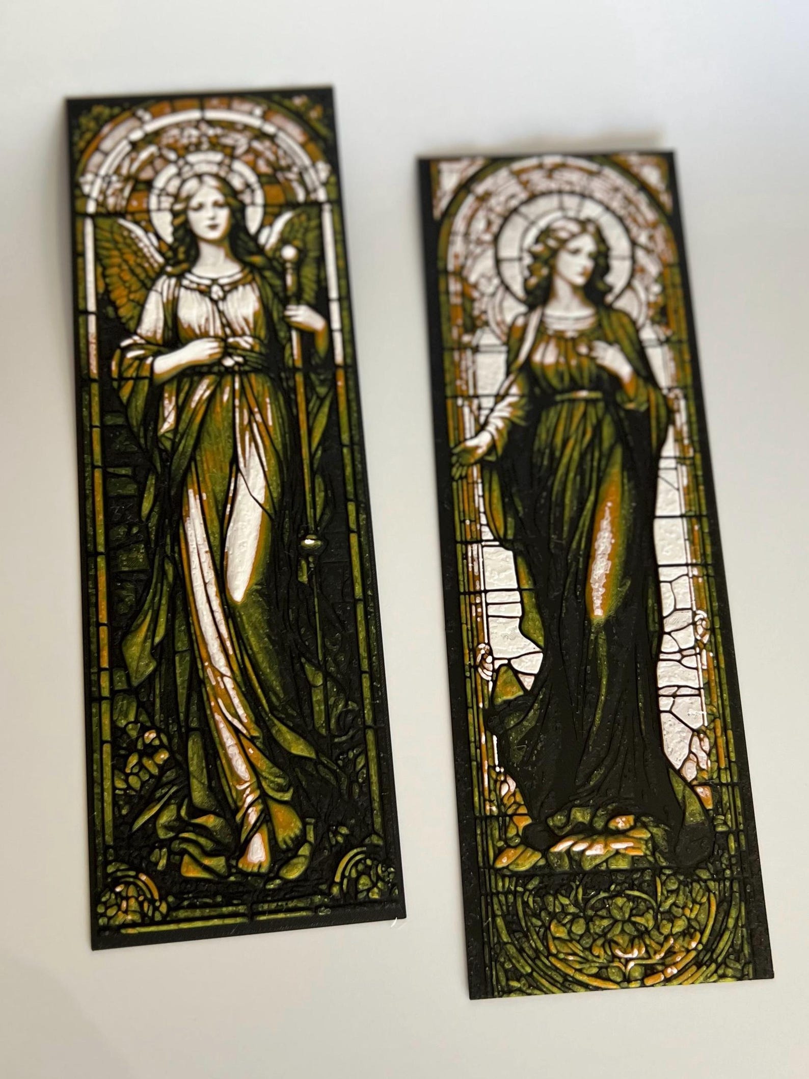 Stained Glass Style Bookmark, Cathedral Bookmark, Angel Bookmark ...
