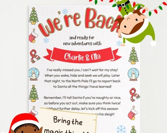 Elf on the Shelf Letter, Printable Elf Arrival & Departure Letter - Etsy