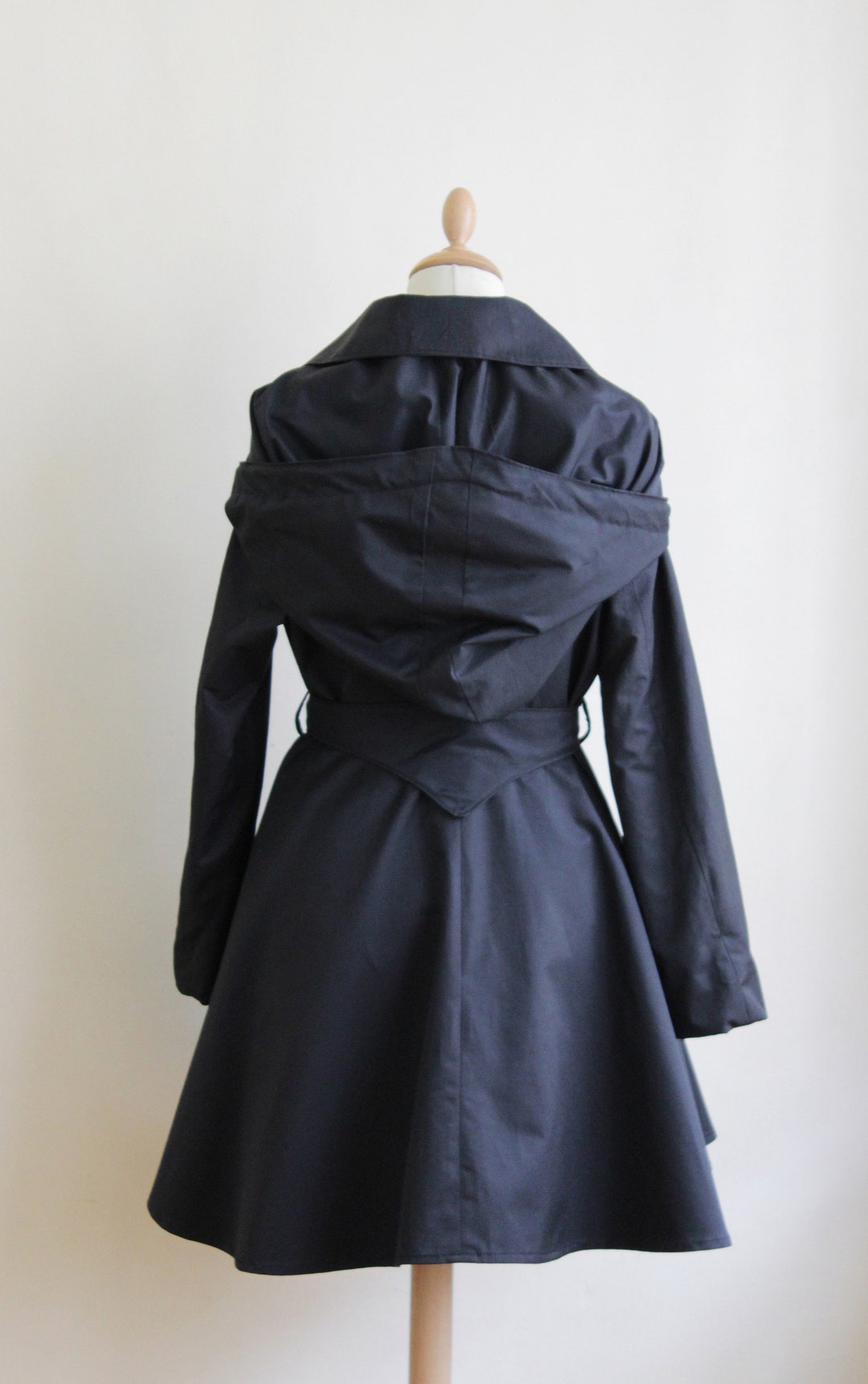 Black Trench Coat, Raincoat, Gothic, Fairytale, Handmade, Designer ...