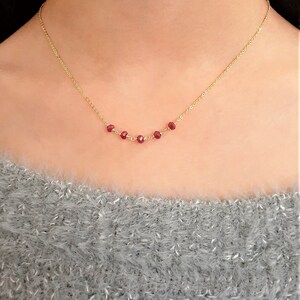 Genuine Ruby Necklace, July Birthstone / Handmade Jewelry / Necklaces ...
