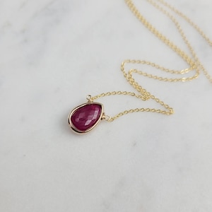 Genuine Ruby Necklace, July Birthstone / Handmade Jewelry / Ruby ...