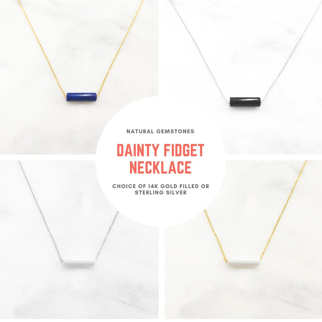 Gemstone Fidget Necklace, Stress Relieving Necklace /handmade Jewelry ...