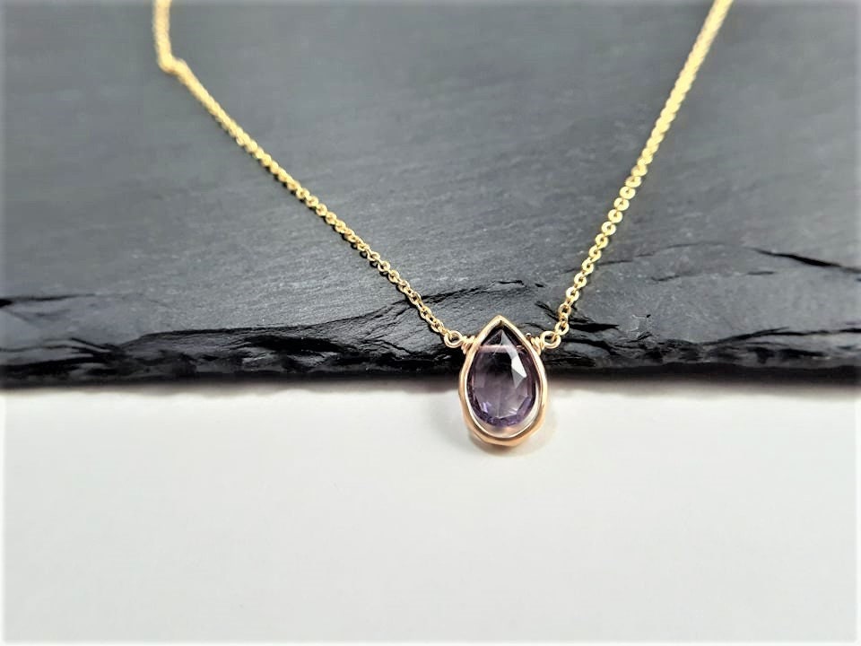 Amethyst Necklace February Birthstone / Handmade Jewelry / | Etsy