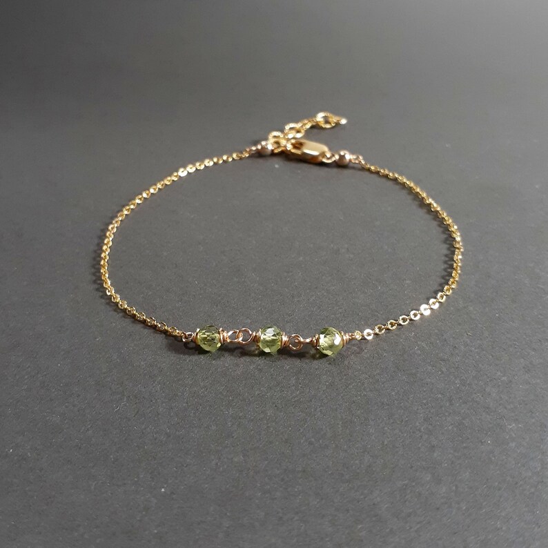 Genuine Peridot Bracelet August Birthstone / Handmade Jewelry | Etsy