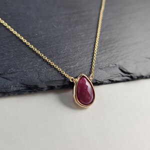 Genuine Ruby Necklace, July Birthstone / Handmade Jewelry / Ruby ...