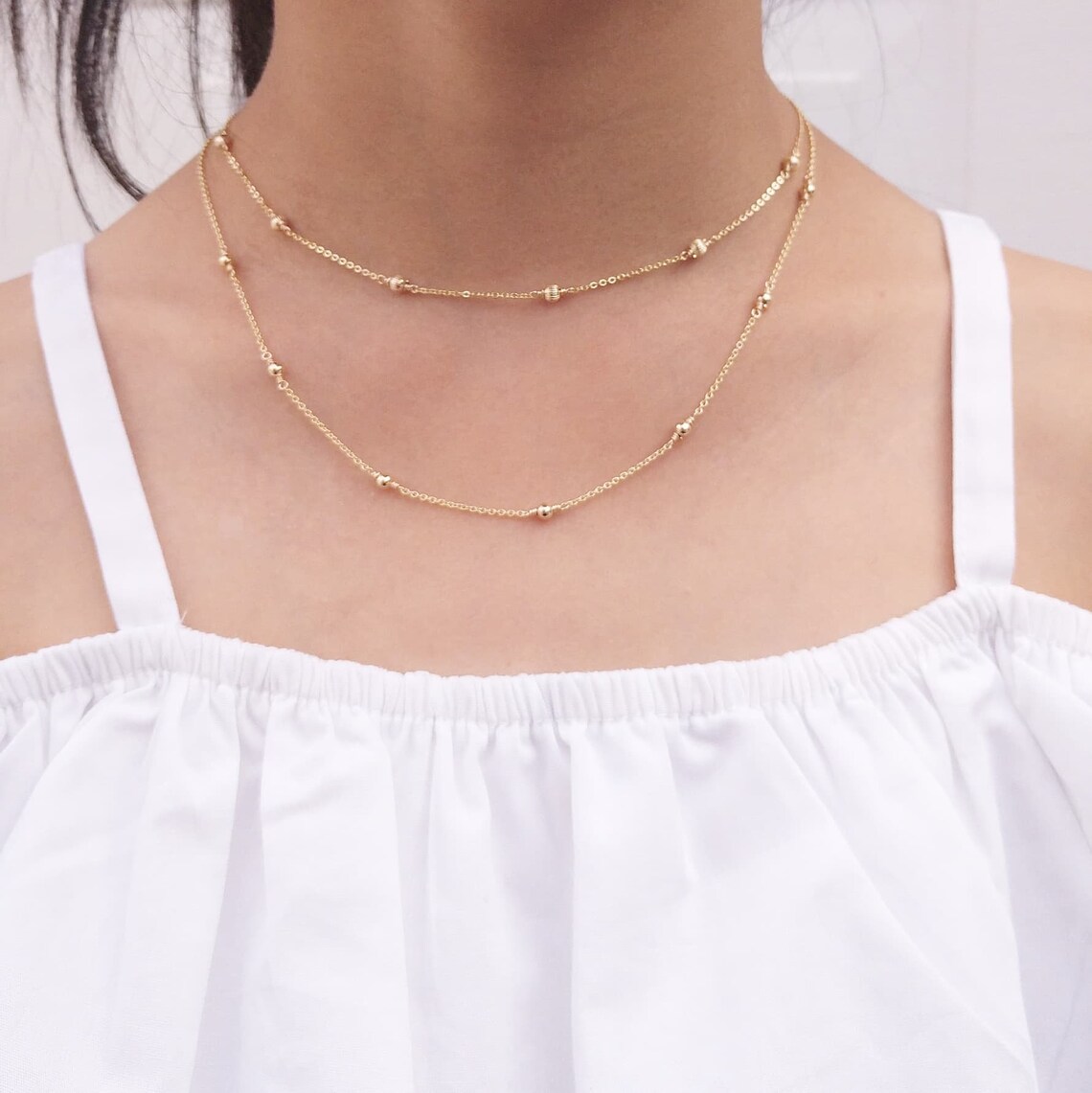 Delicate Gold Necklace for Women Layered Necklace / Handmade | Etsy