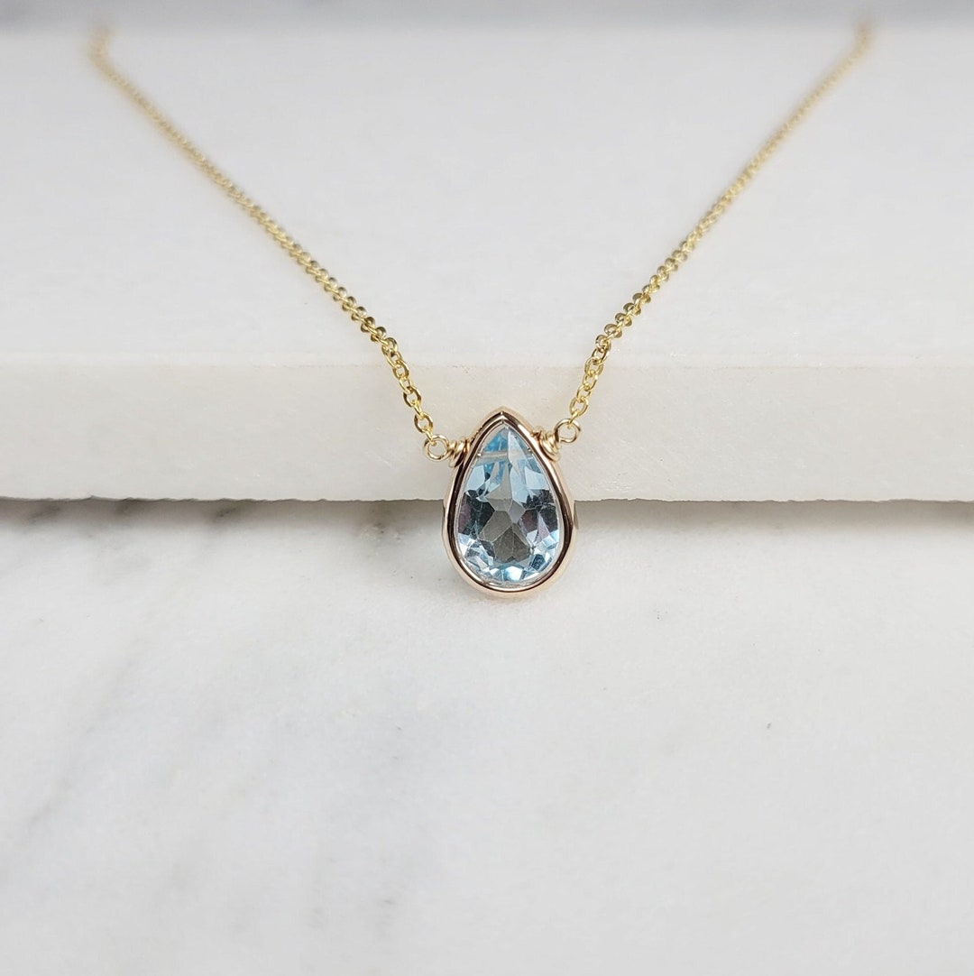 Blue Topaz Necklace, December Birthstone / Handmade Jewelry / Necklaces ...