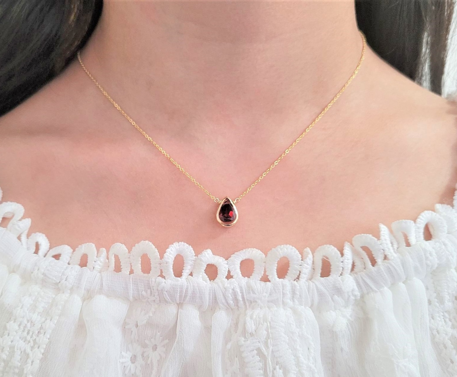 Genuine Garnet Necklace January Birthstone /handmade Jewelry/ - Etsy