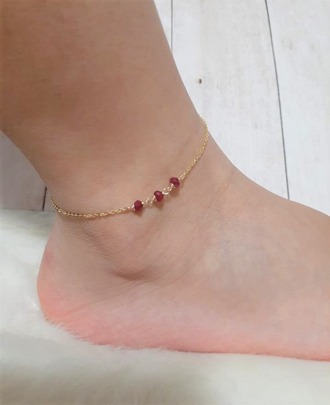 Genuine Ruby Bracelet July Birthstone / Handmade Jewelry / | Etsy